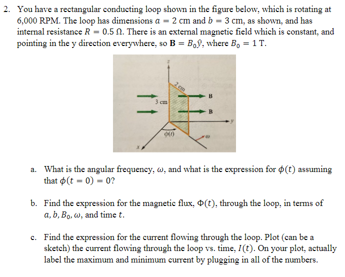 2. You have a rectangular conducting loop shown in | Chegg.com