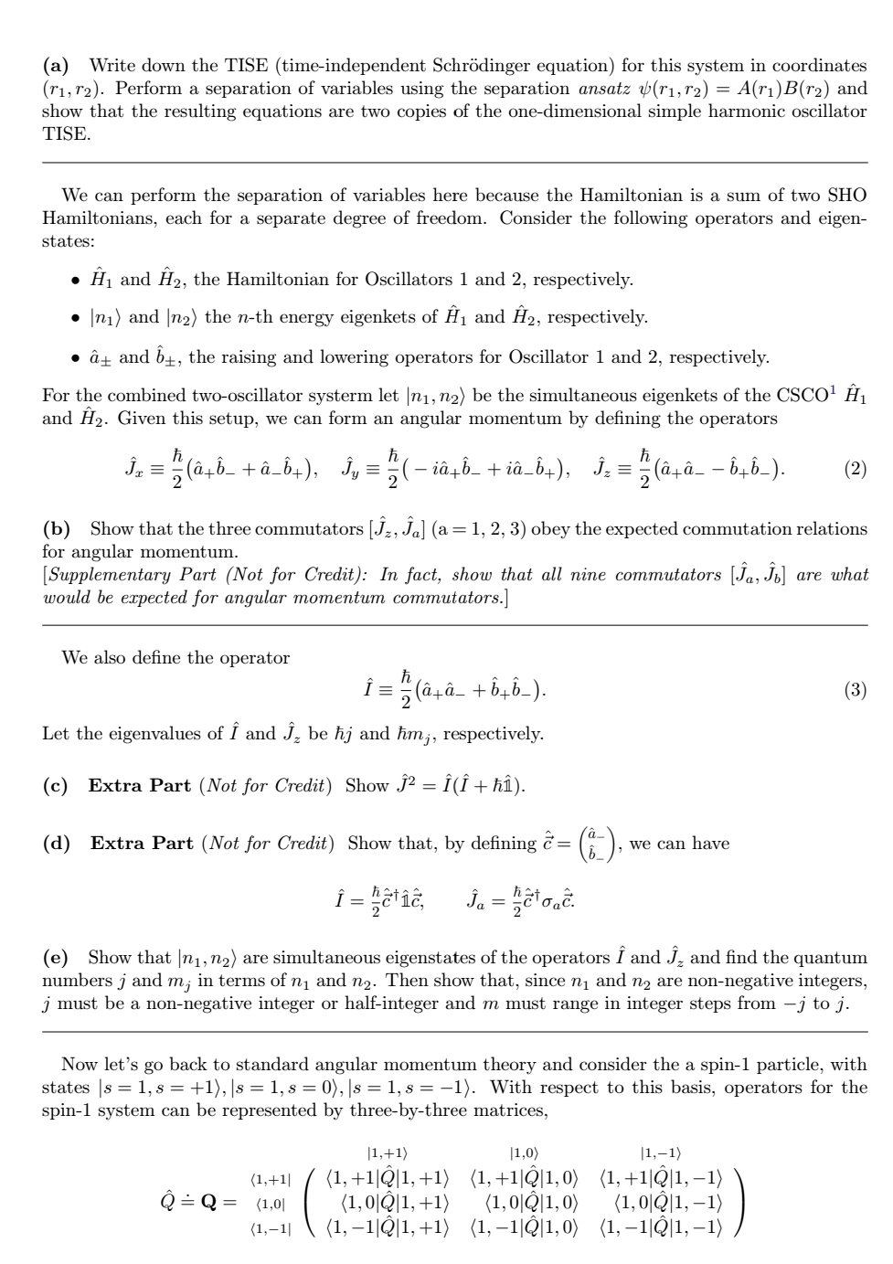 Problem 1.3 - Angular Momentum and the Schwinger | Chegg.com