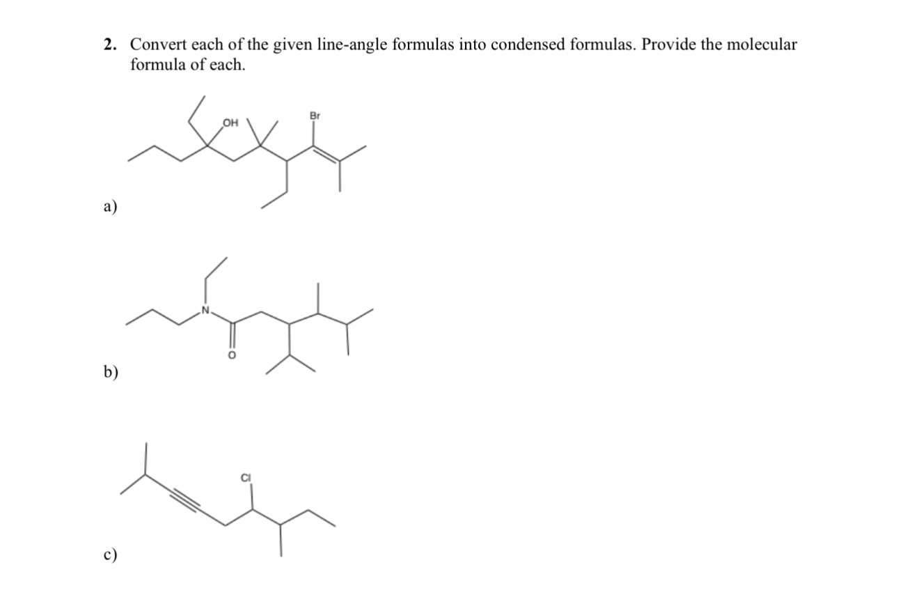 Convert each of the given line-angle formulas into | Chegg.com