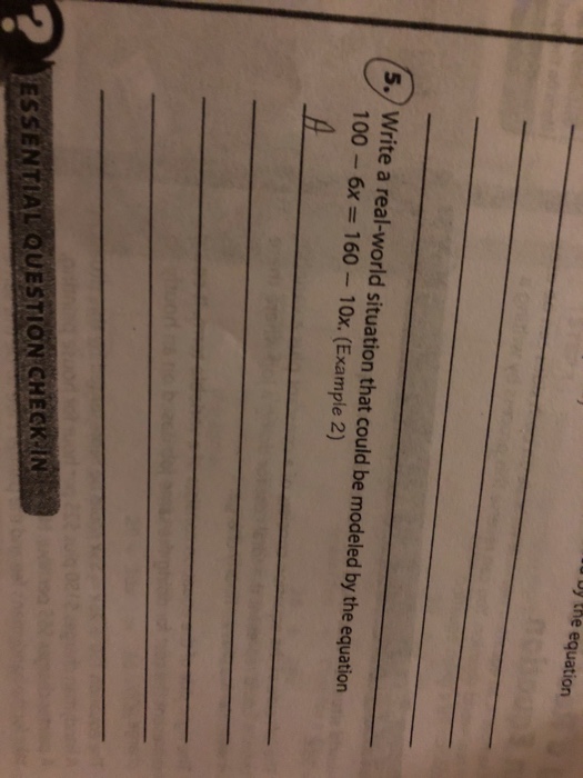 Solved d Dy the equation 5. Write a real-world situation | Chegg.com