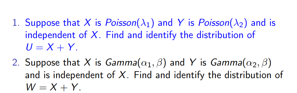 Solved 1. Suppose that X is Poisson (λ1) and Y is | Chegg.com