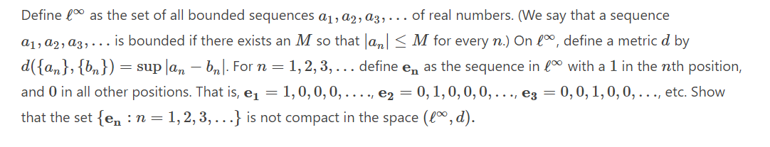 Solved Define ℓ∞ as the set of all bounded sequences | Chegg.com