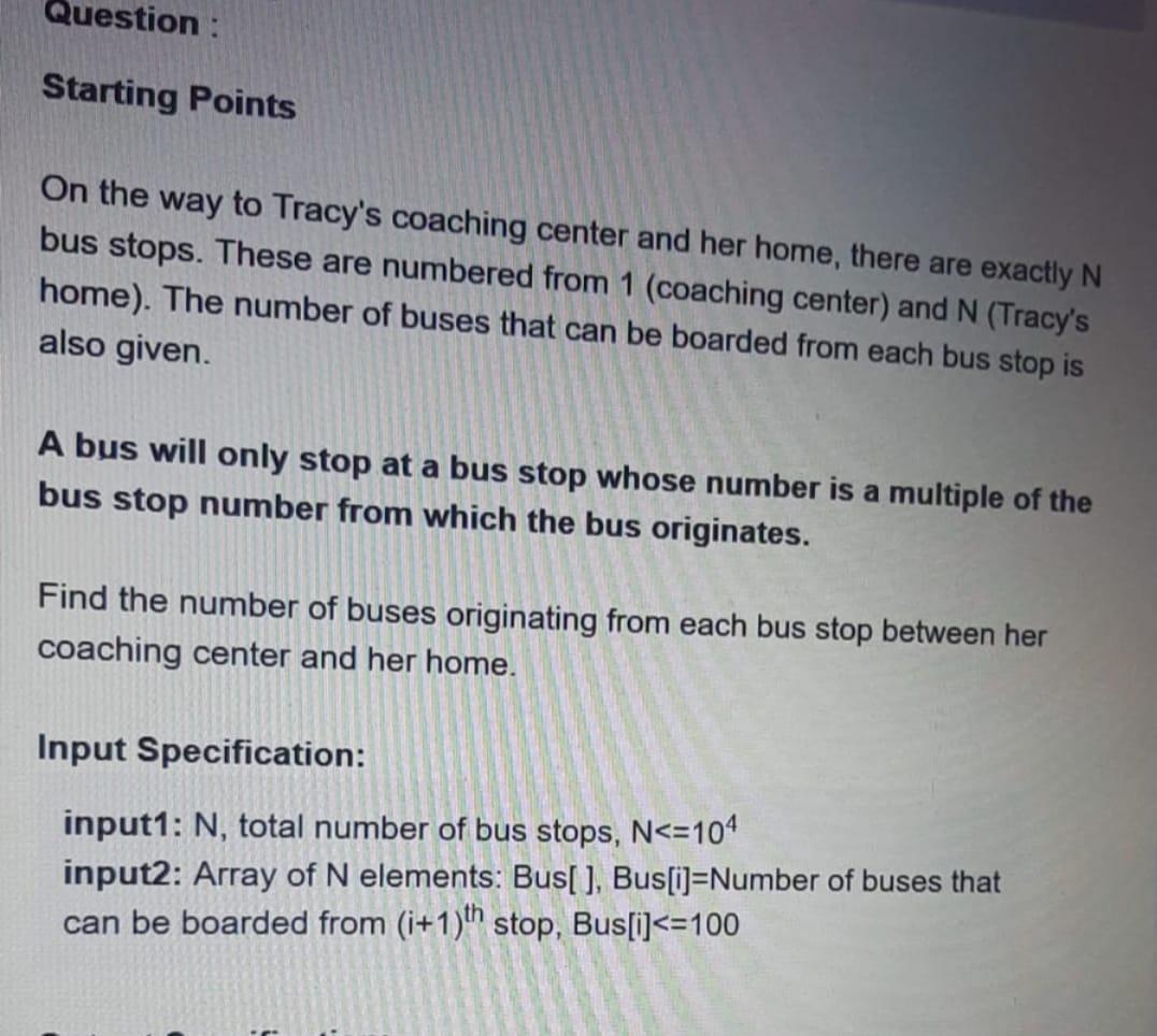 Solved Question : Starting Points On the way to Tracy's | Chegg.com