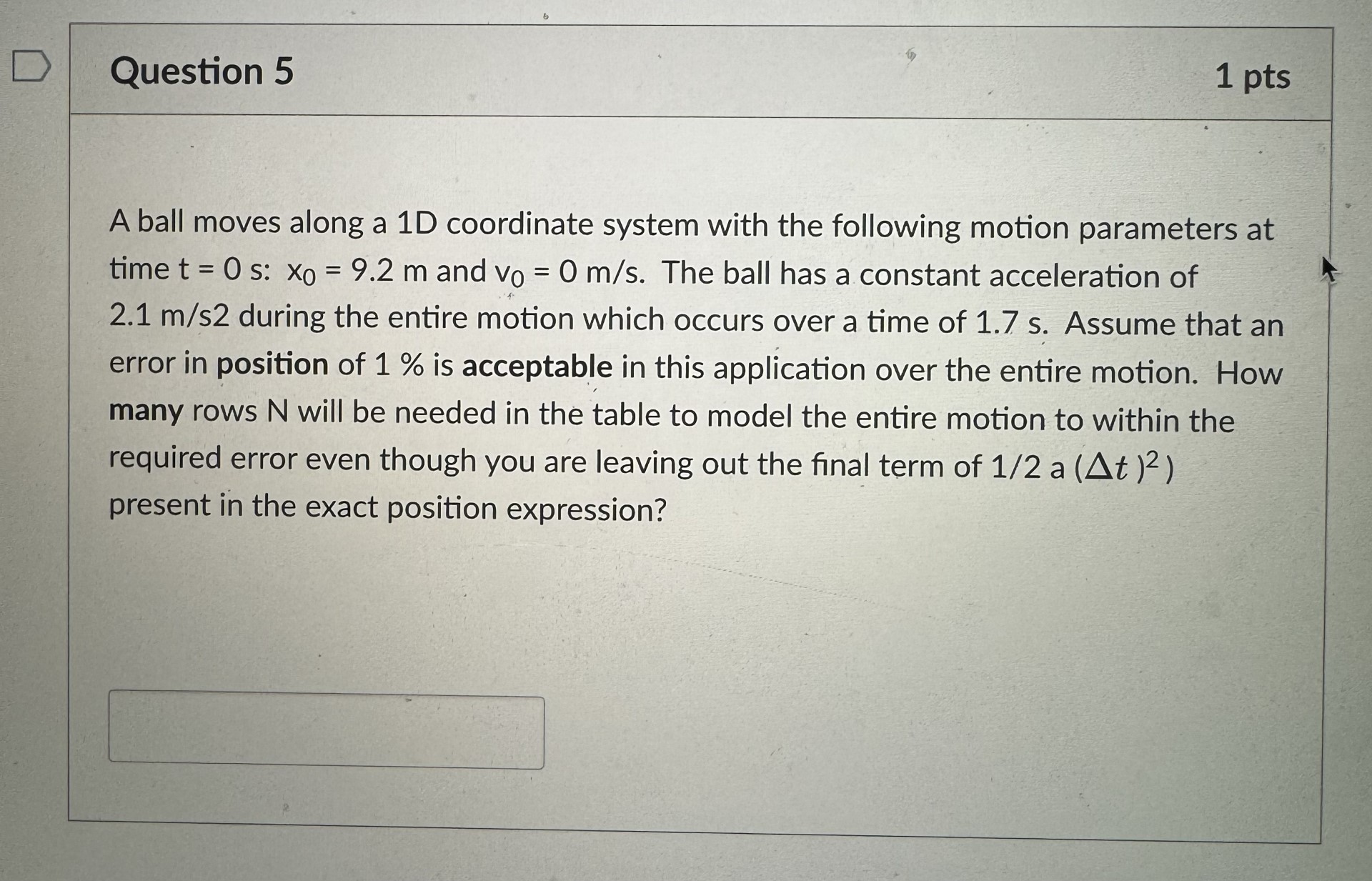 Solved A ball moves along a 1D coordinate system with the | Chegg.com