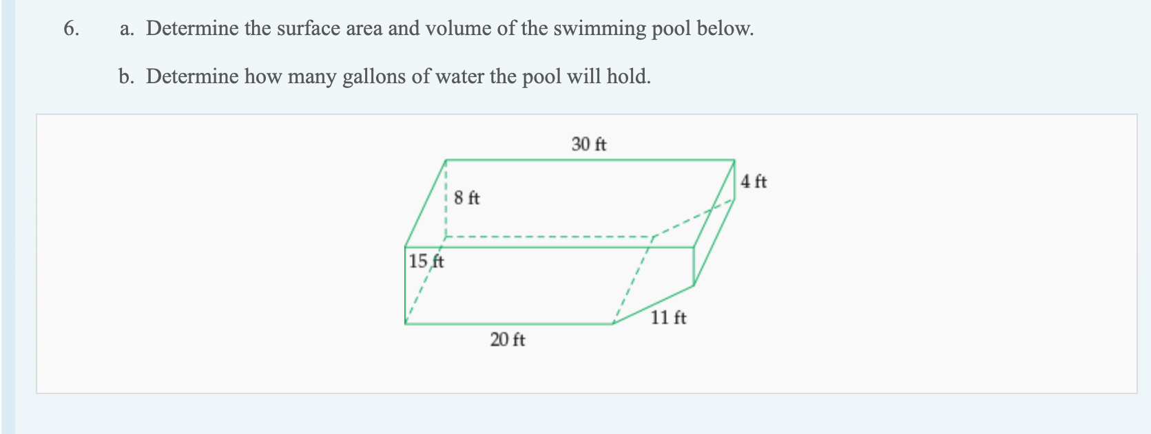 Solved 6. a. Determine the surface area and volume of the | Chegg.com
