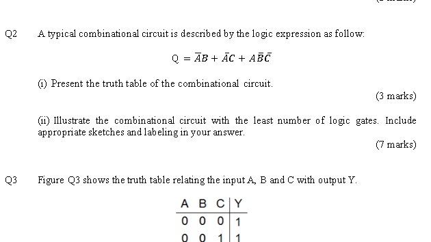 Solved Q2 A typical combinational circuit is described by | Chegg.com