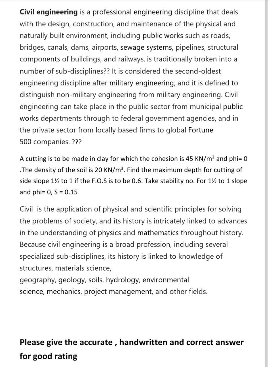 Solved Civil engineering is a professional engineering | Chegg.com