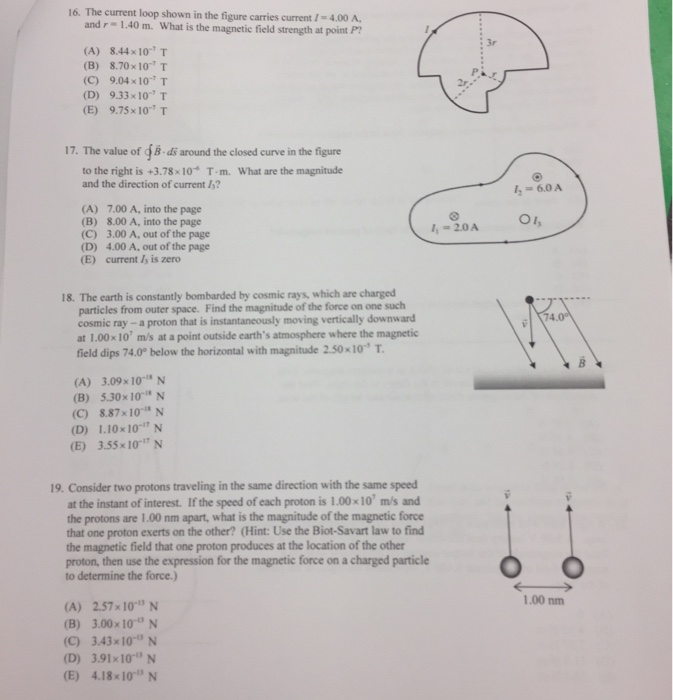 Solved The current loop shown in the figure carries I=4,00A, | Chegg.com