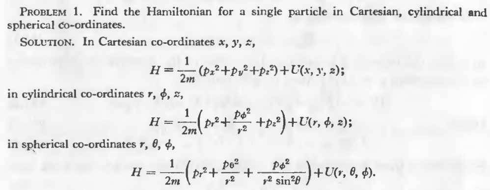 Solved Problem 1. Find the Hamiltonian for a single particle | Chegg.com