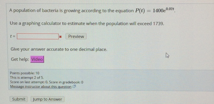 Solved A population of bacteria is growing according to the | Chegg.com