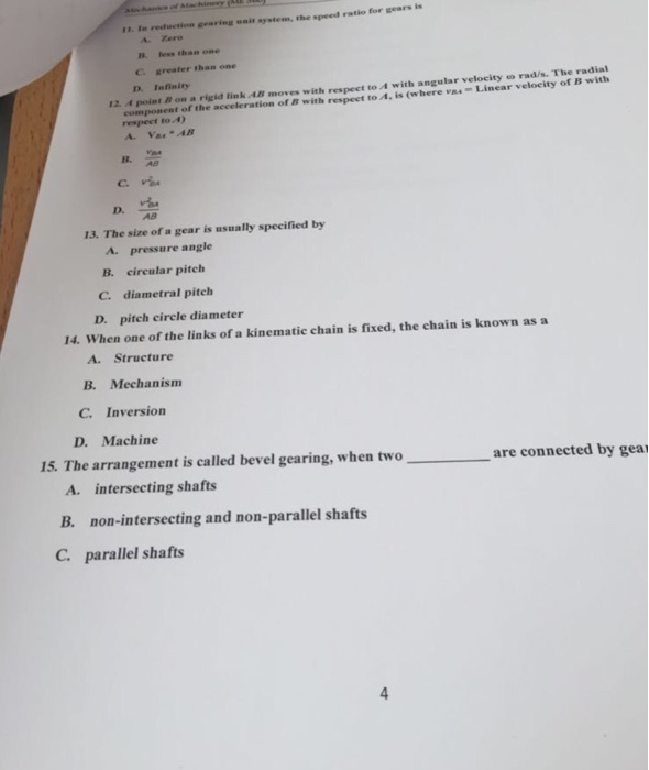Solved 1a a gear having involute teeth, the normal to the | Chegg.com