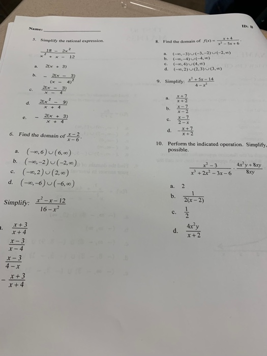 Solved 5. Simplity the rational expression. 8. Find the | Chegg.com