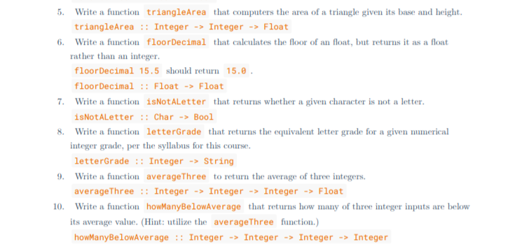 Solved 5. Write a function triangleArea that computers the | Chegg.com