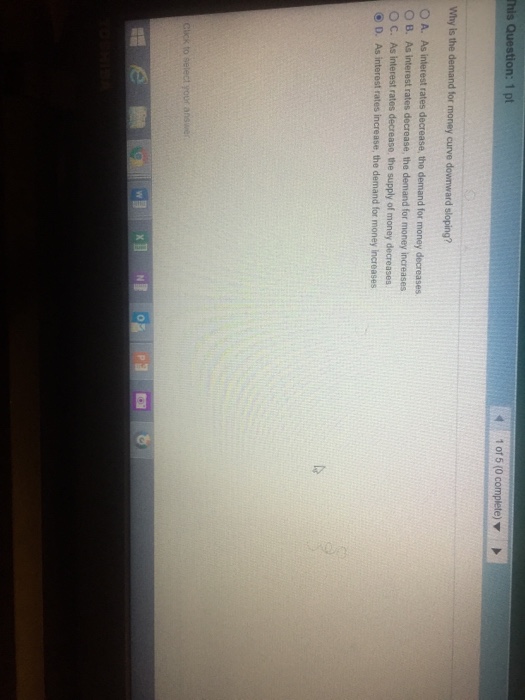 Solved A As Interest Rates Decrease The Demand For Money Chegg