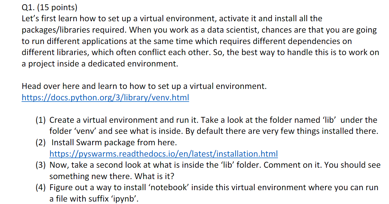 Solved Q1. (15 points) Let's first learn how to set up a | Chegg.com