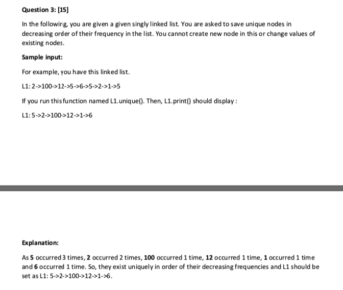Solved Question 3: [15] In the following, you are given a | Chegg.com