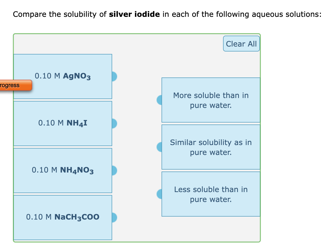 Solved Compare the solubility of silver iodide in each of | Chegg.com
