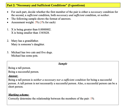 Part 2: “Necessary and Sufficient Conditions” (3 | Chegg.com