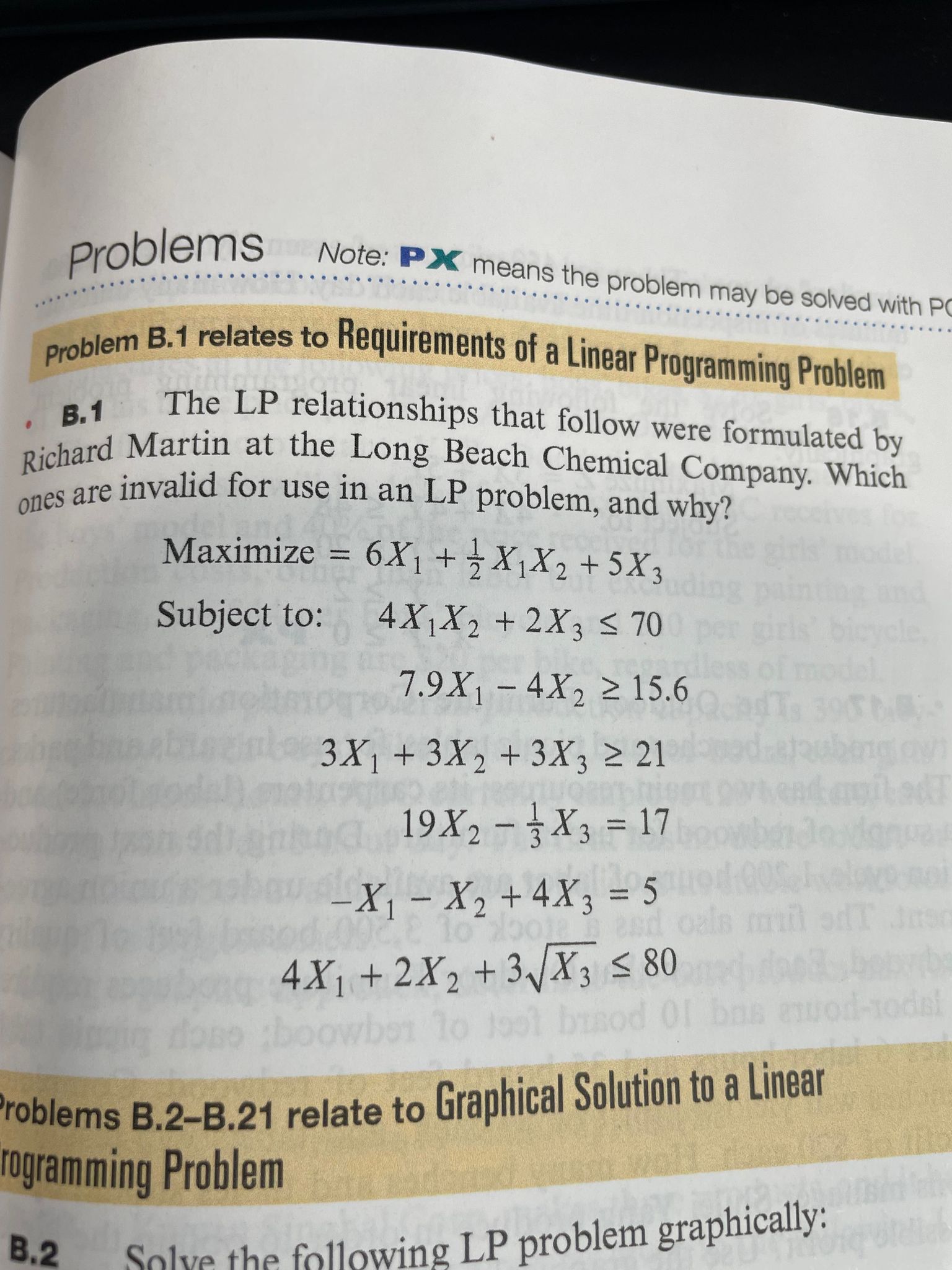 Solved problem B.1 relates to Requirements of a Linear | Chegg.com