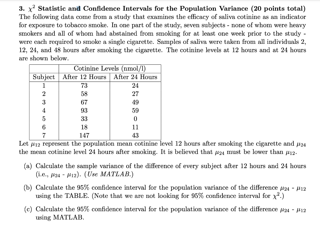 3. x2 Statistic and Confidence Intervals for the | Chegg.com