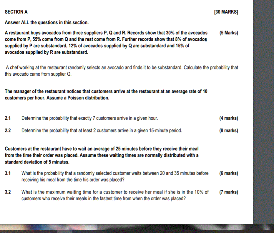 Solved [30 MARKS] SECTION A Answer ALL the questions in this | Chegg.com