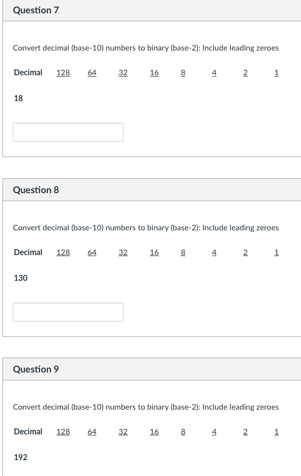 Solved Convert binary (base-2) numbers to decimal | Chegg.com Solved Convert binary (base-2) numbers to decimal | Chegg.com