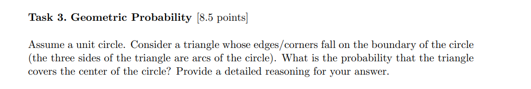 Solved Task 3. Geometric Probability [8.5 points] Assume a | Chegg.com
