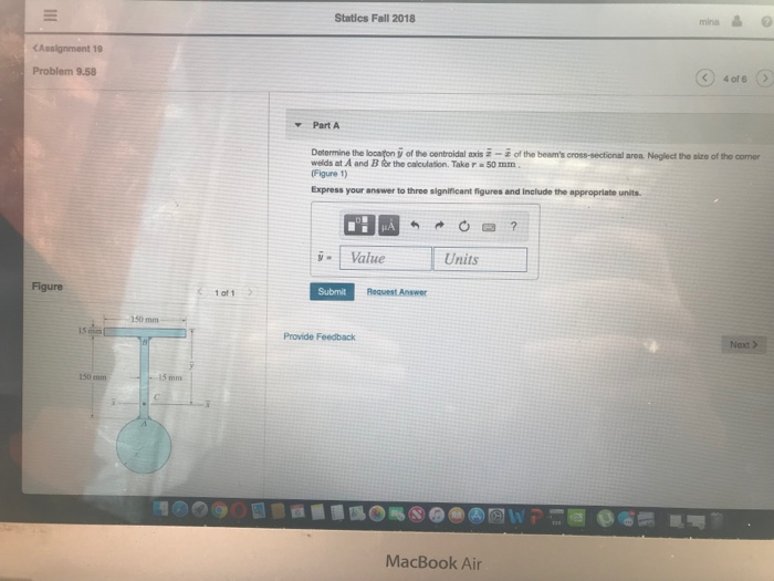 Solved Statics Fall 2018 mina& Problem 9.58 Part A Determine | Chegg.com