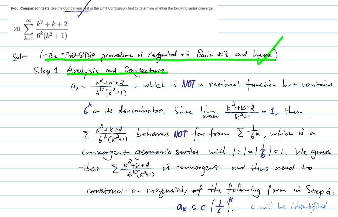 Solved 9–36. Comparison tests Use the Comparison Test or the | Chegg.com