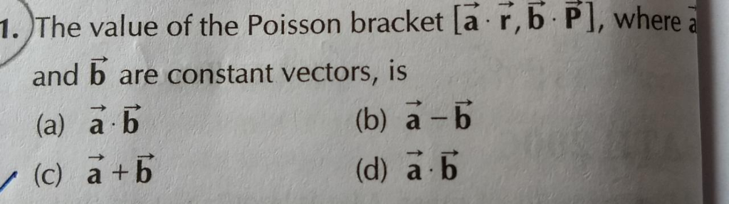 Solved 1. The value of the Poisson bracket [a 7,6.P], where | Chegg.com