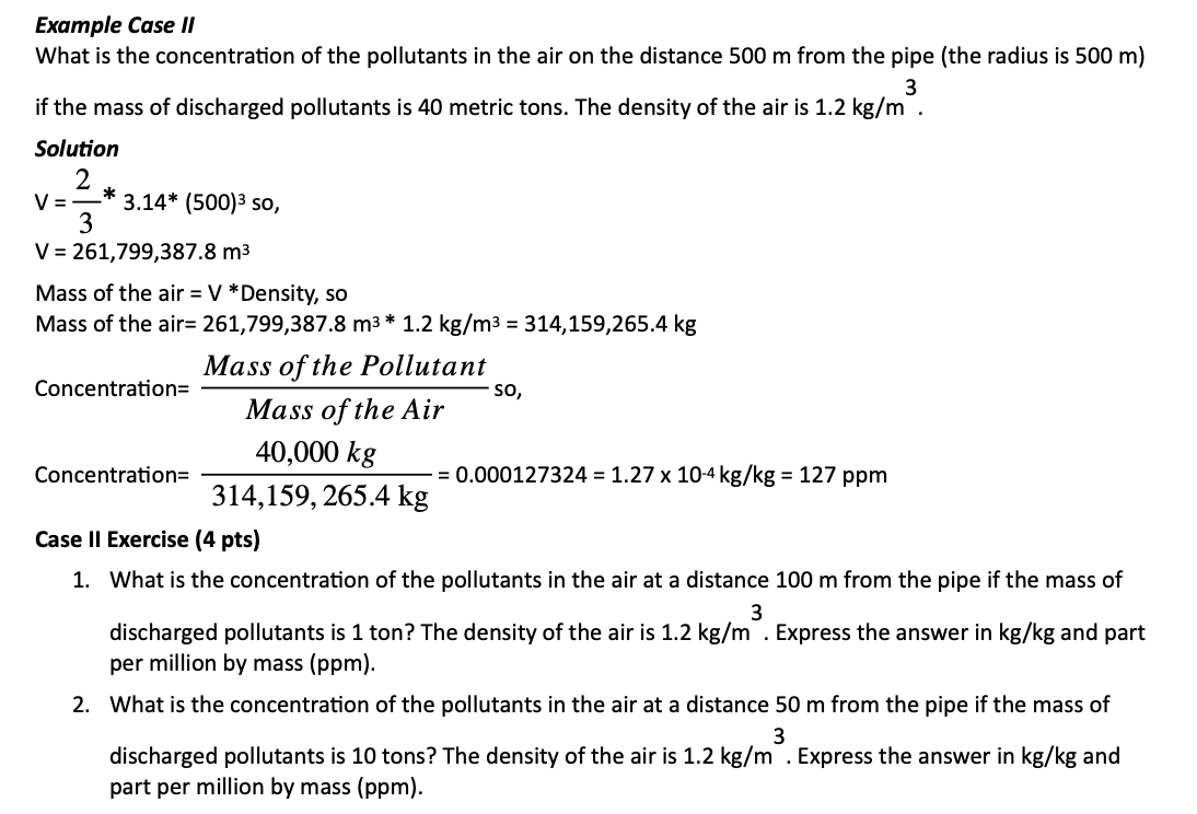 Solved Example Case II What is the concentration of the | Chegg.com