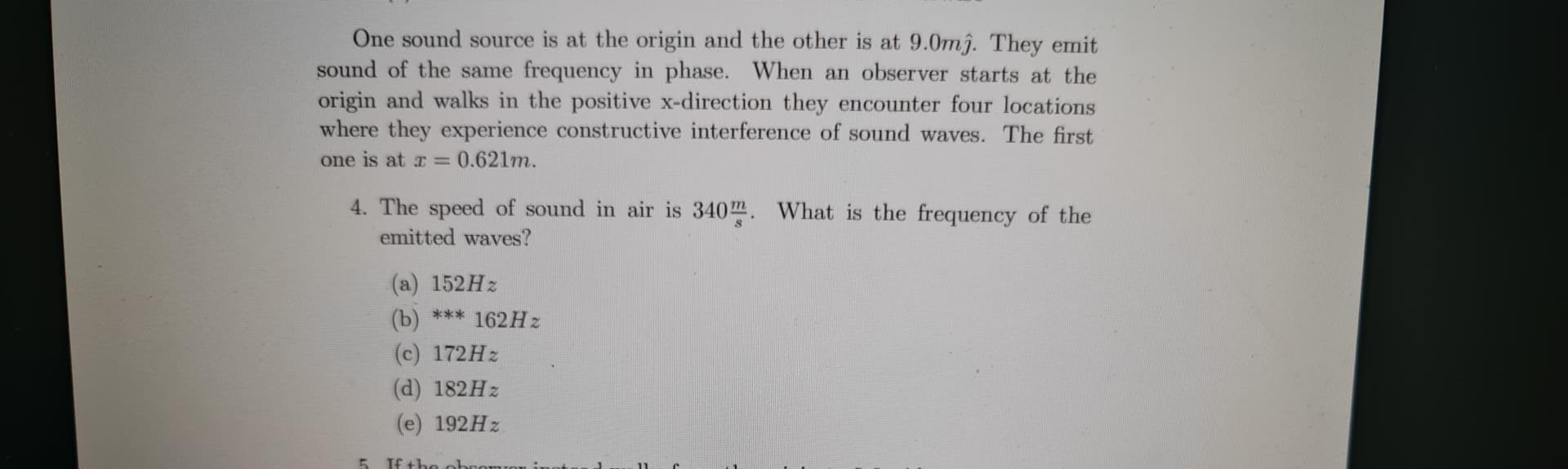 Solved One sound source is at the origin and the other is at | Chegg.com