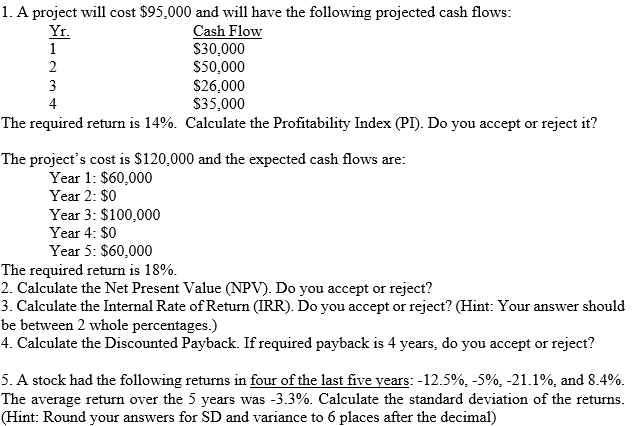 Solved The required return is 14%. Calculate the | Chegg.com