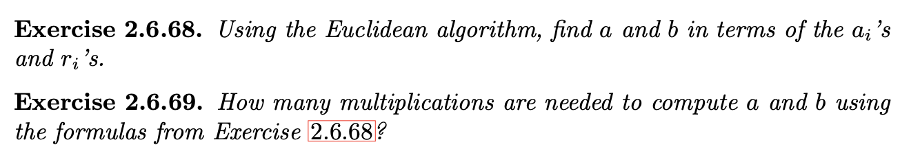 Solved Exercise 2.6.68. Using the Euclidean algorithm, find | Chegg.com