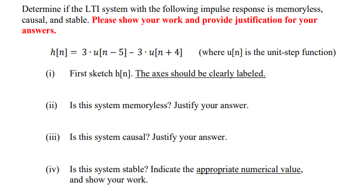 Solved Determine if the LTI system with the following | Chegg.com