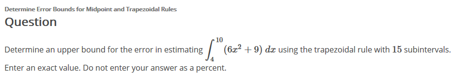 Solved Determine Error Bounds for Midpoint and Trapezoidal | Chegg.com