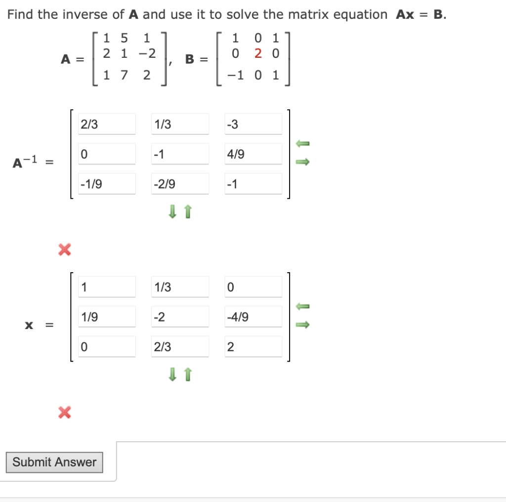 Solved Find the inverse of A and use it to solve the matrix | Chegg.com