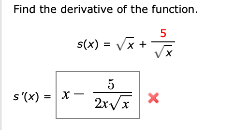 Solved Find the derivative of the function. | Chegg.com