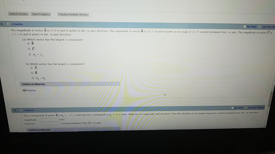 Solved Submit Answer Save Progress Practice Another Version | Chegg.com