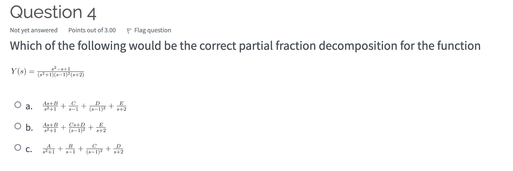 Solved Which of the following would be the correct partial | Chegg.com