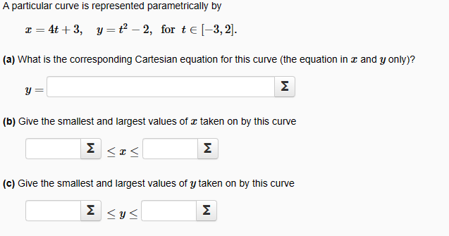 Solved A particular curve is represented parametrically | Chegg.com