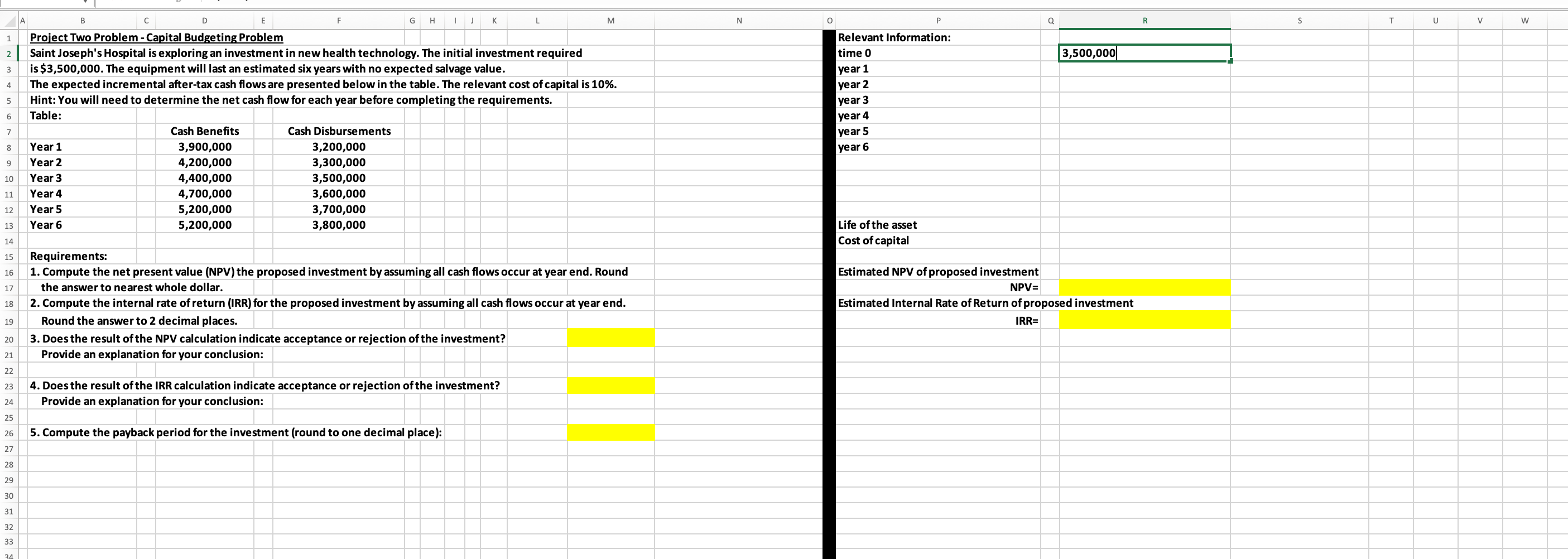 Solved BCDE\table[[G,H,I,J,K,L,M,N]]Project Two Problem - | Chegg.com