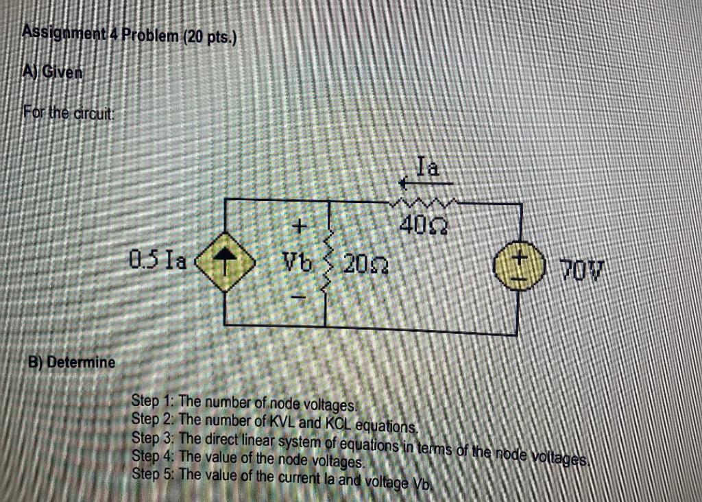 Solved Assignment 4 Problem (20 pts.) AJ Given For the | Chegg.com