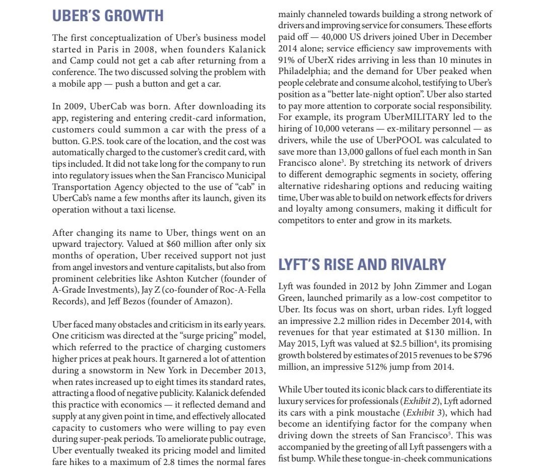Solved ¿ASE Uber: Competing as Market Leader in the US | Chegg.com