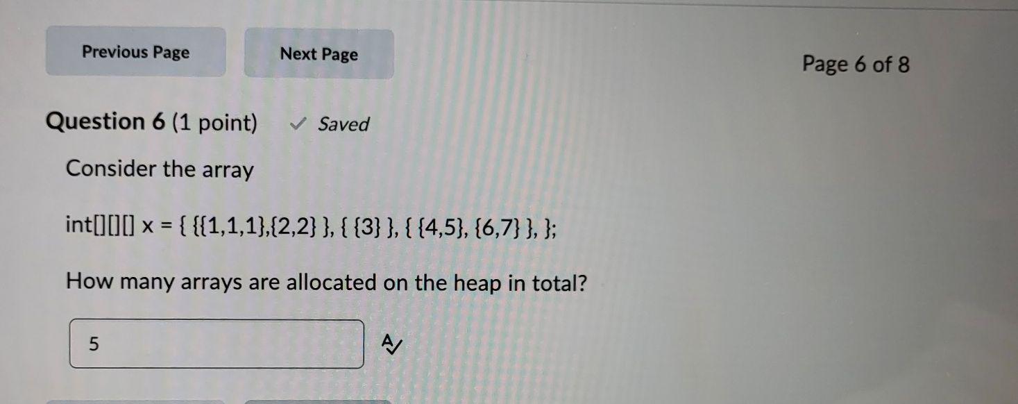 Solved Page 6 of 8 Question 6(1 point) Saved Consider the | Chegg.com