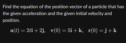 Solved Find the equation of the position vector of a | Chegg.com