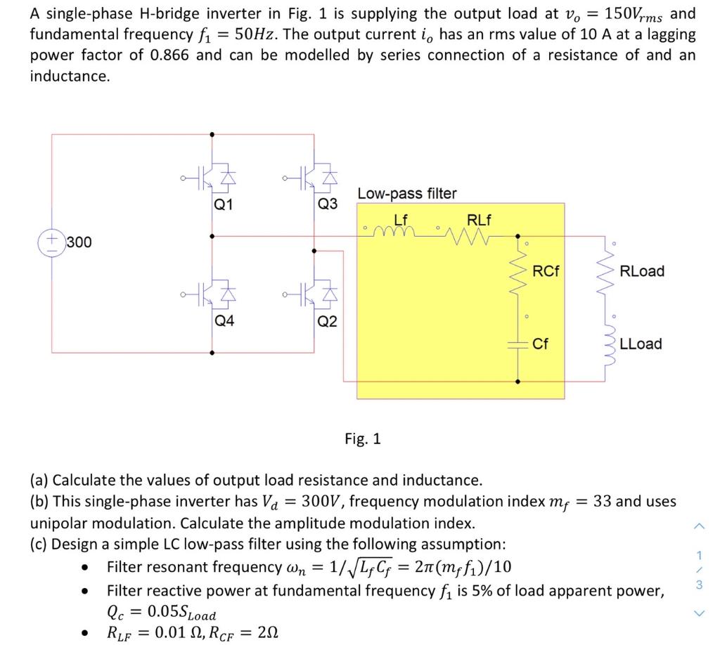 Solved = A single-phase H-bridge inverter in Fig. 1 is | Chegg.com