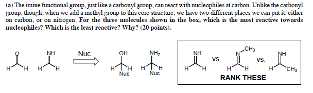 Solved ΗΤΗ (a) The imine functional group, just like a | Chegg.com