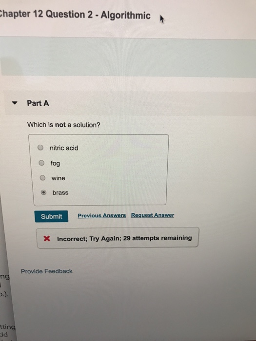 Solved hapter 12 Question 2 -Algorithmic Part A Which is not | Chegg.com