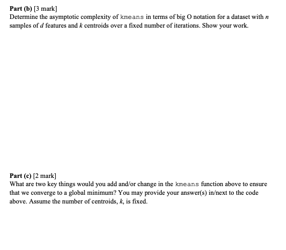Part (b) [3 mark] Determine the asymptotic complexity | Chegg.com